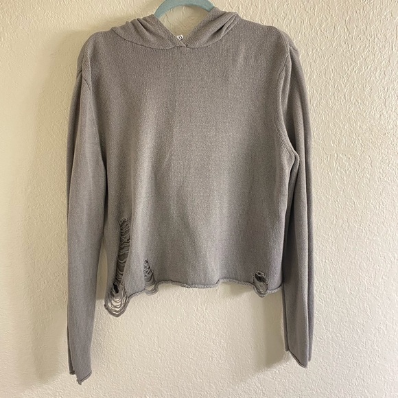 H&M | Tops | Hm Distressed Hoodie | Poshmark